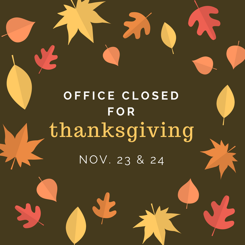 Office Closed For Thanksgiving Nov 23 And 24 Downers Grove Sanitary 